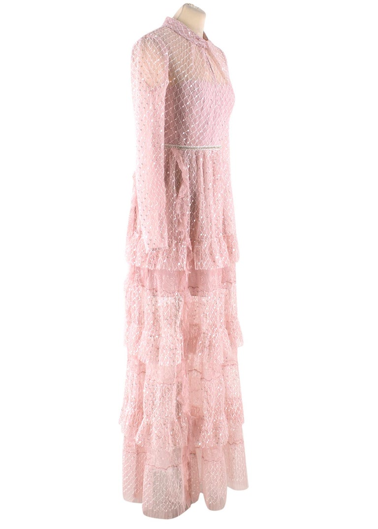 Self-Portrait Pink Lace Gown XS 8 at 1stDibs | self portrait gowns ...