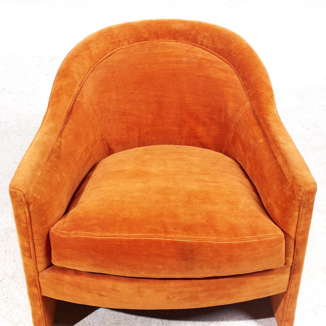 Selig Imperial Mid Century Orange Lounge Chairs - Pair For Sale at 1stDibs