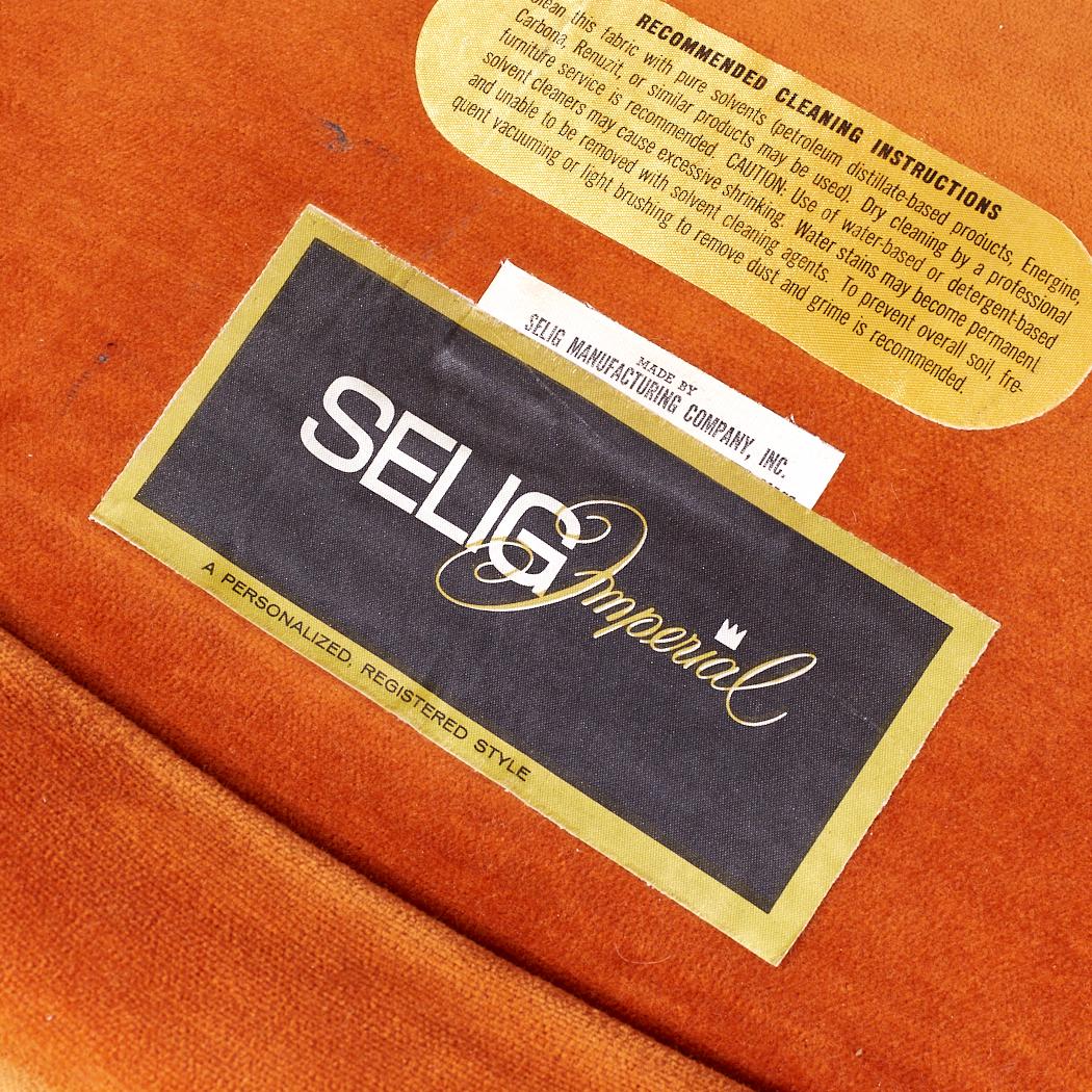 Selig Imperial Mid Century Orange Lounge Chairs - Pair For Sale at 1stDibs