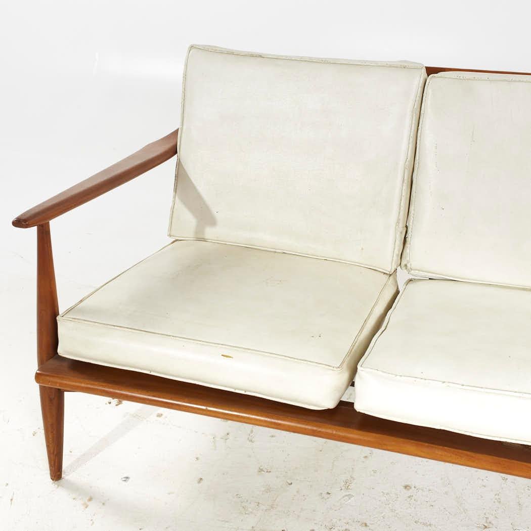 Selig Style Mid Century Walnut Sofa For Sale at 1stDibs