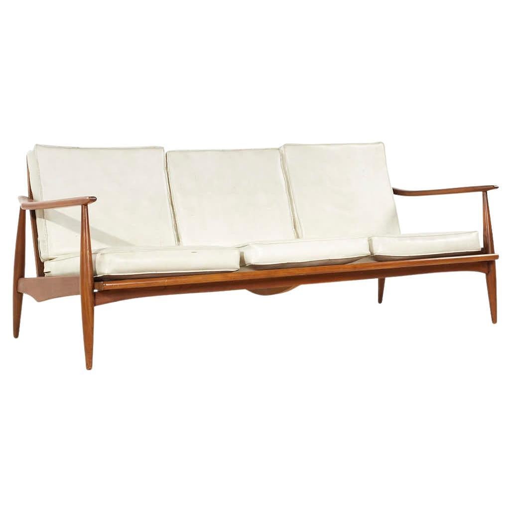 Selig Monroe Mid-Century Modern Brown Textured Sofa at 1stDibs | selig ...