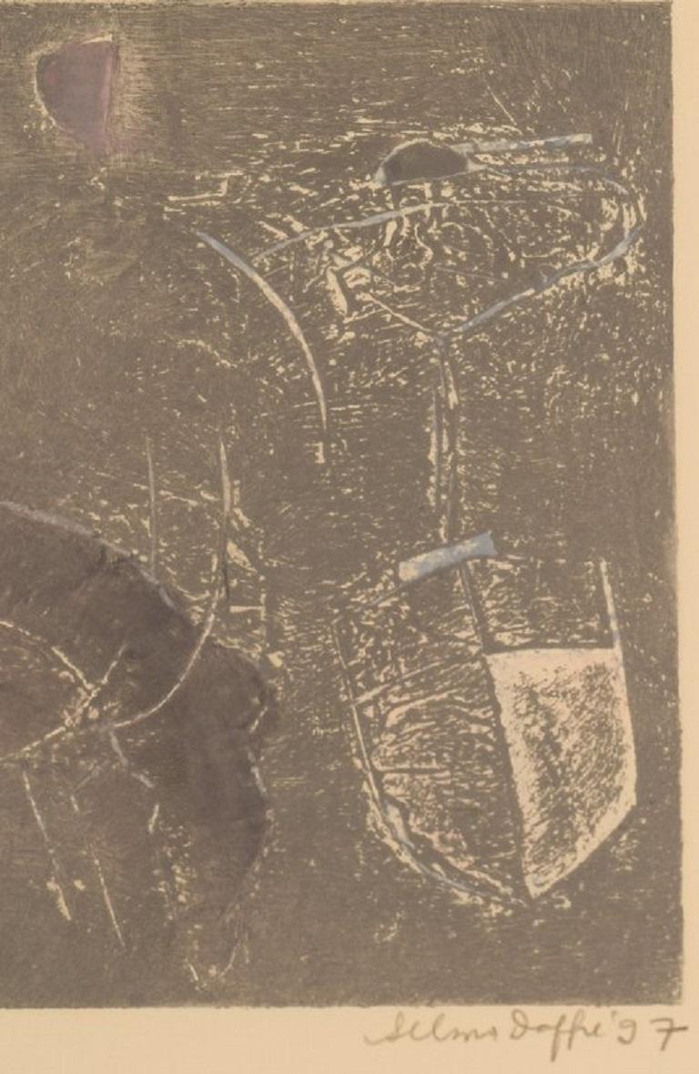 Selma Daffre, Listed Brazilian Artist, Collograph on Paper, "Linhas ...