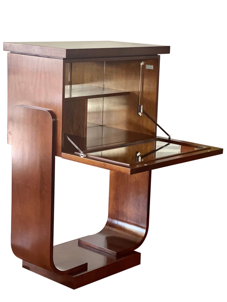 SELVA Italy Art Deco Style Mirrored Bar Cabinet For Sale at 1stDibs