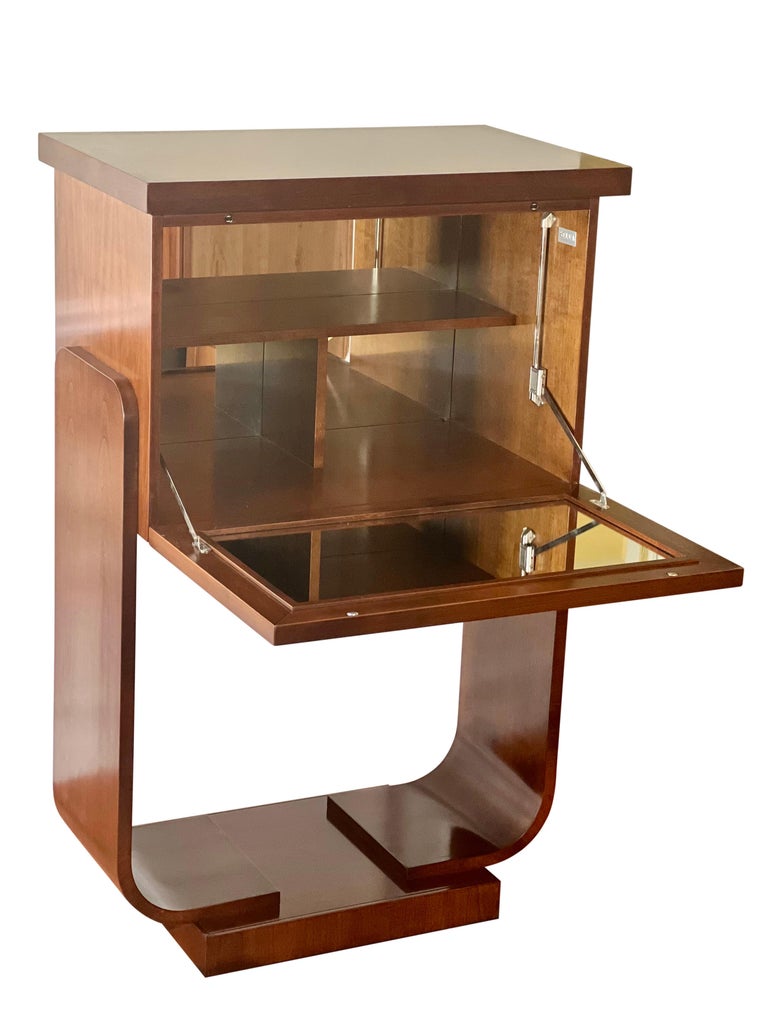 SELVA Italy Art Deco Style Mirrored Bar Cabinet For Sale at 1stDibs