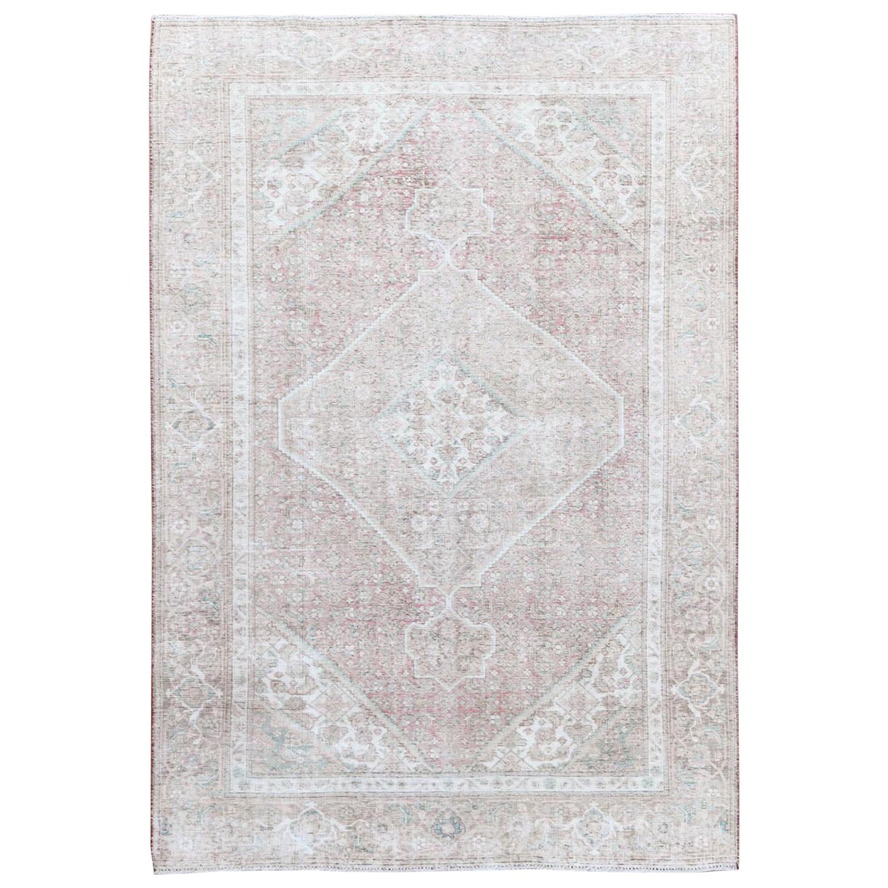 Vintage Look Light Brown Persian Tabriz Bohemian Oriental Rug For Sale ...