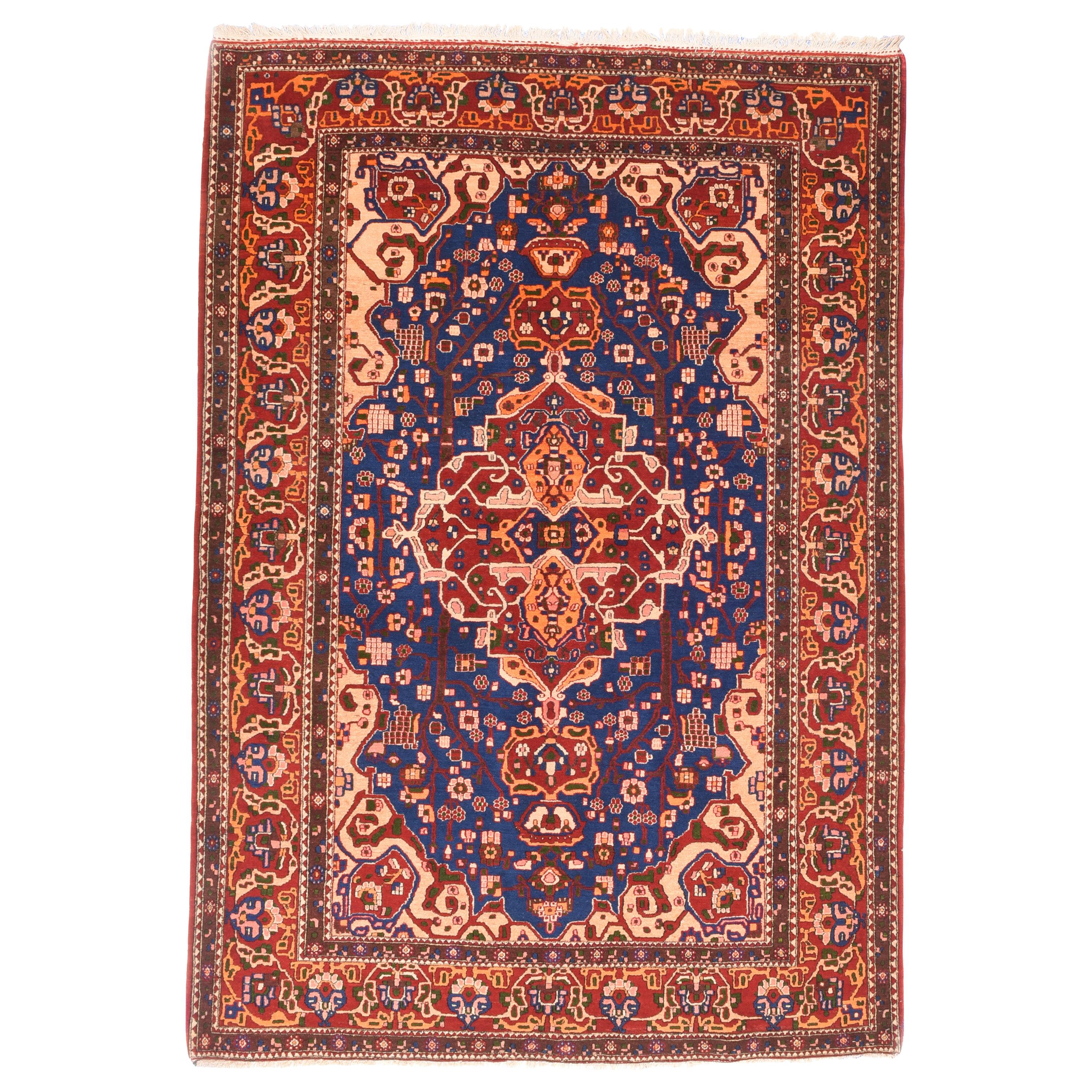 Vintage Pictorial Persian Isfahan Rug at 1stDibs