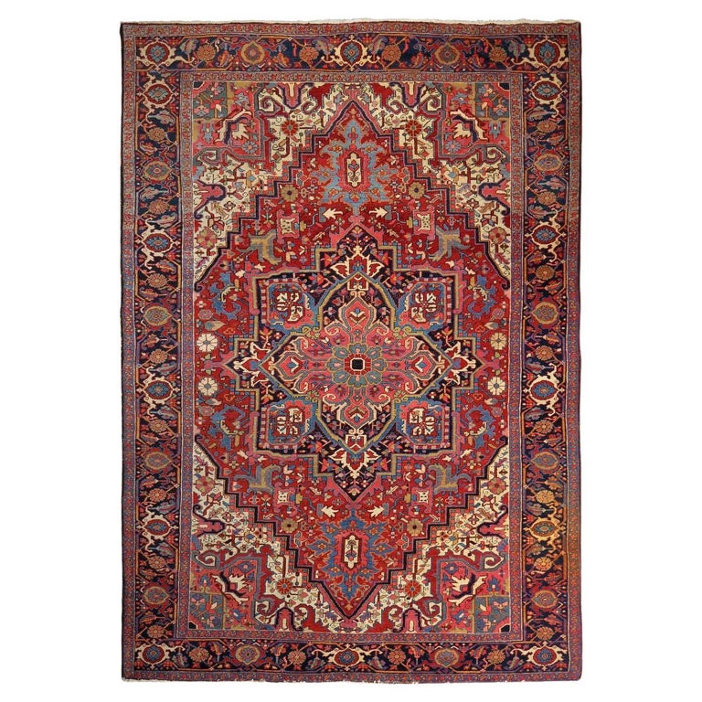 Semi-Antique Room Size Heriz Rug, circa 1930-1940 at 1stDibs