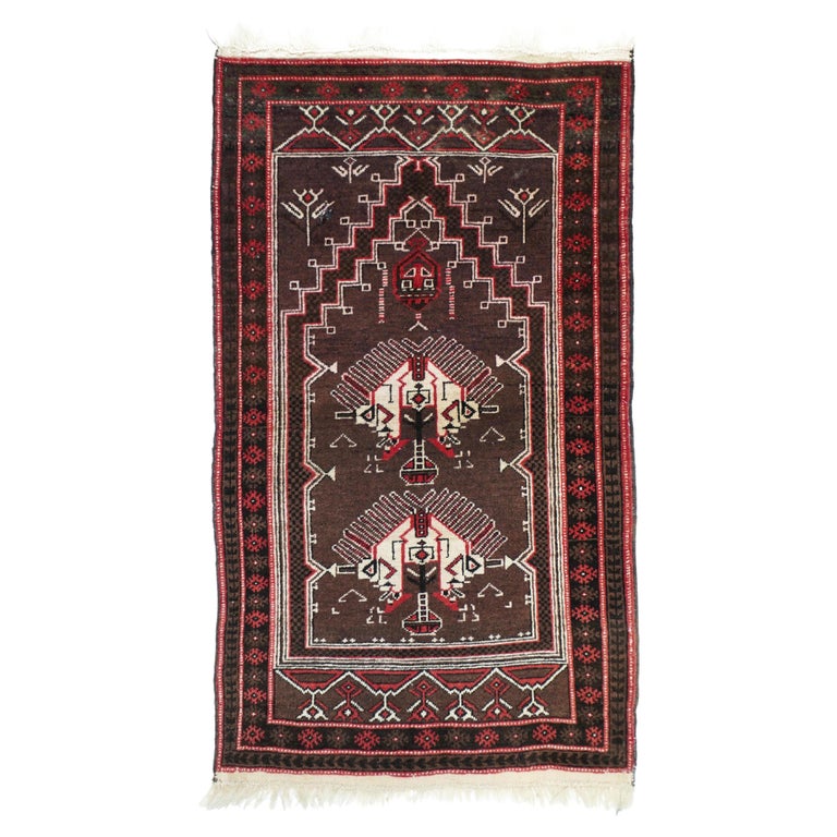 Semi Antique Tribal Afghan Rug 2'9'' x 5'0'' For Sale at 1stDibs