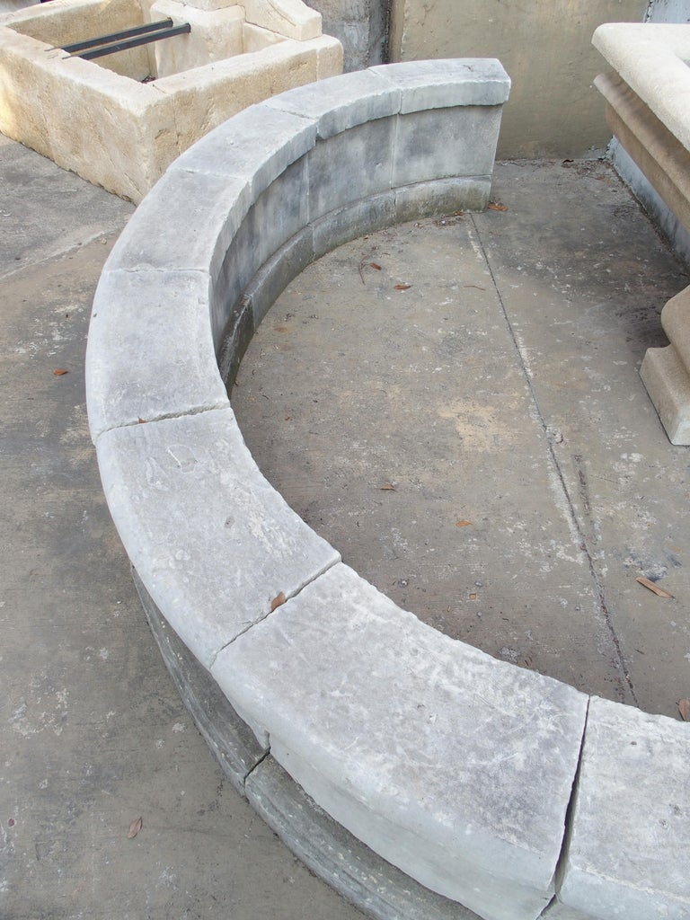 Semi Circular Carved Limestone Fountain Basin Wall from Southern, Italy ...