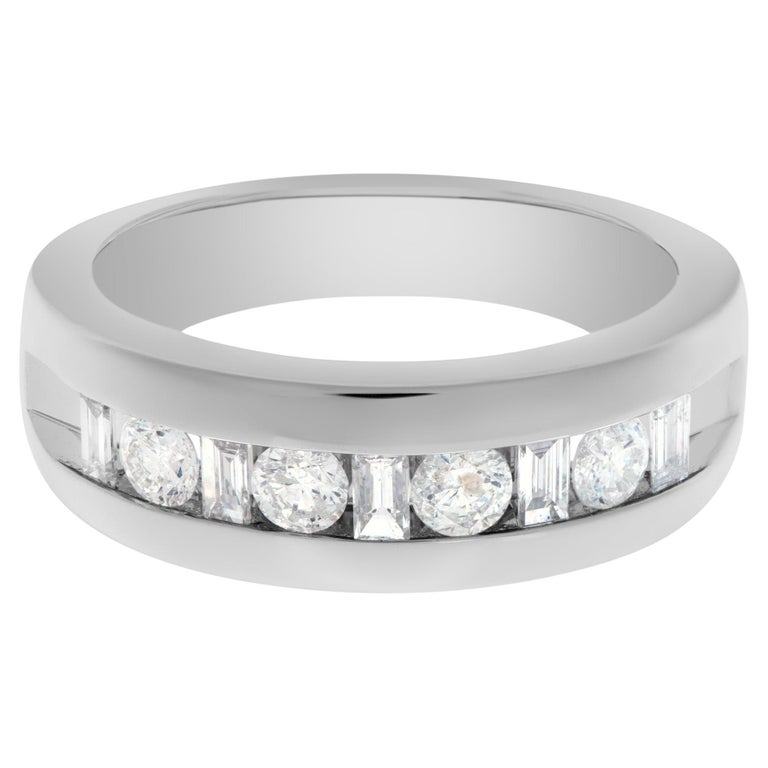 Semi Eternity Diamond Ring in 14k White Gold For Sale at 1stDibs