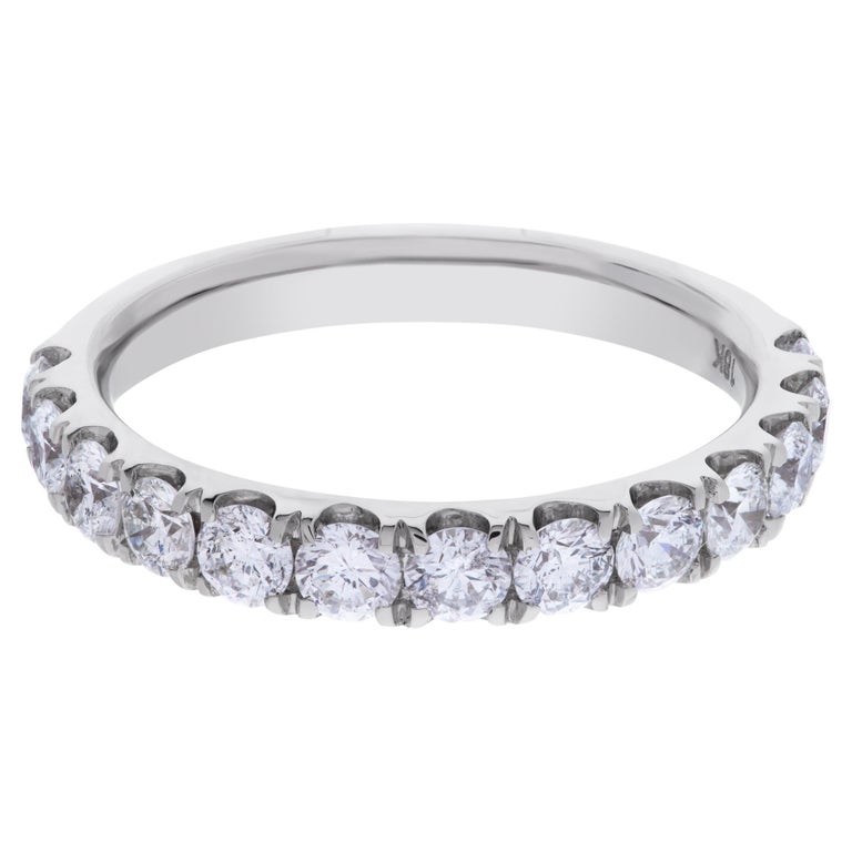Semi Eternity Diamond ring in 18k white gold For Sale at 1stDibs