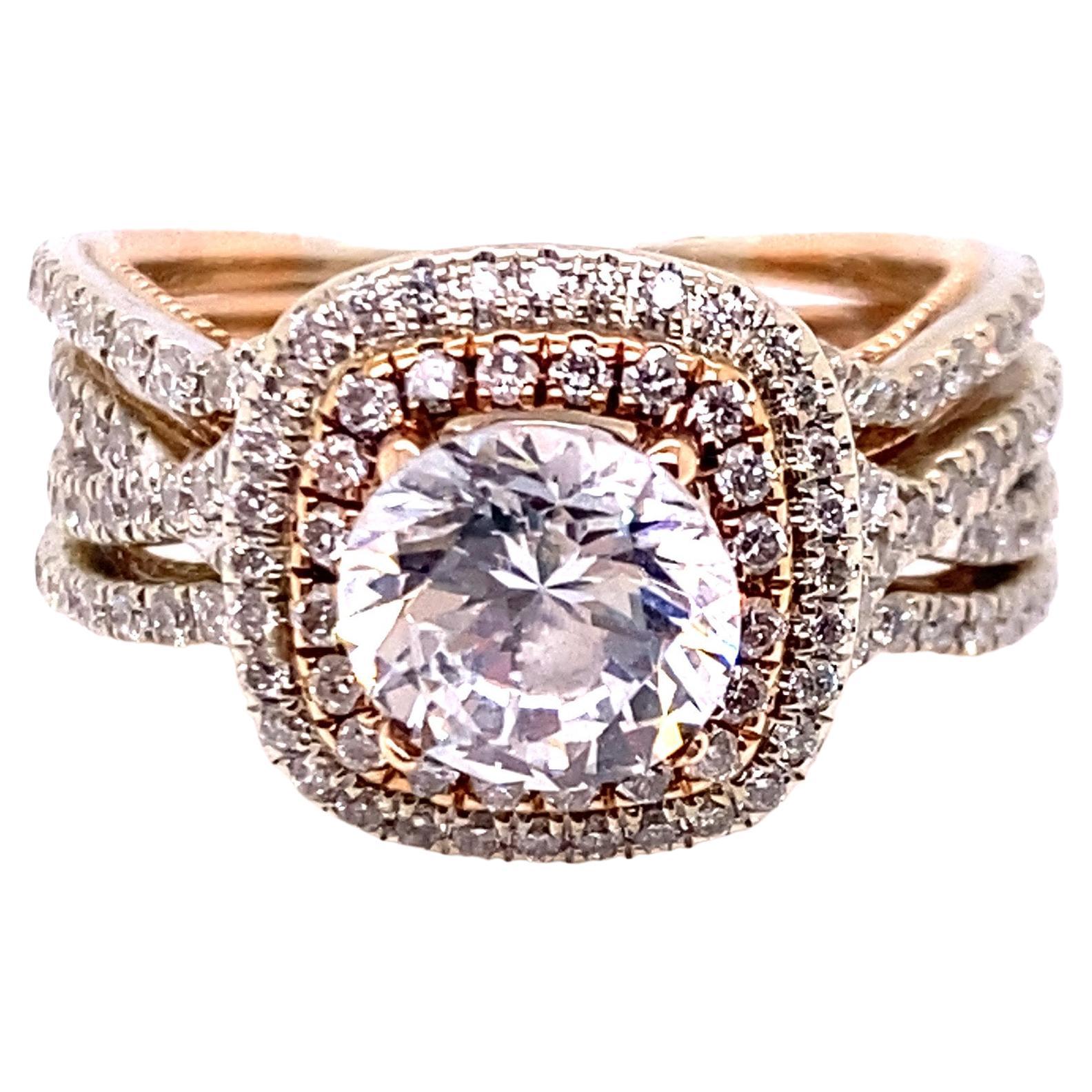 14k White and Rose Gold, 0.80ct Round Brilliant Diamond “Neil Lane ...