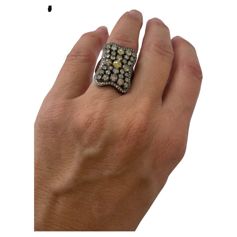 Semi Opaque Yellow and Peach Diamonds Paradizia Ring R092 For Sale at ...