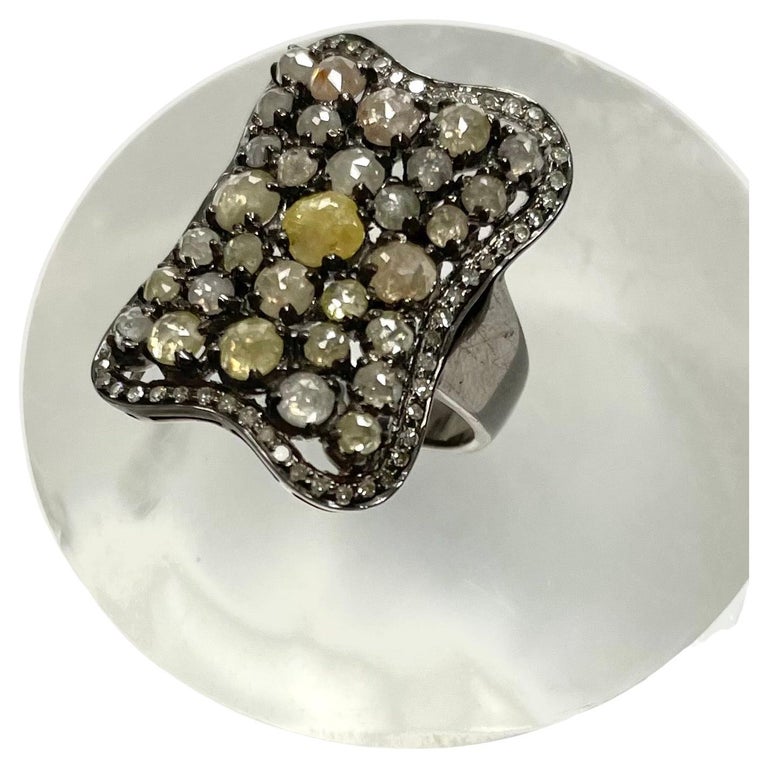 Semi Opaque Yellow and Peach Diamonds Paradizia Ring R092 For Sale at ...