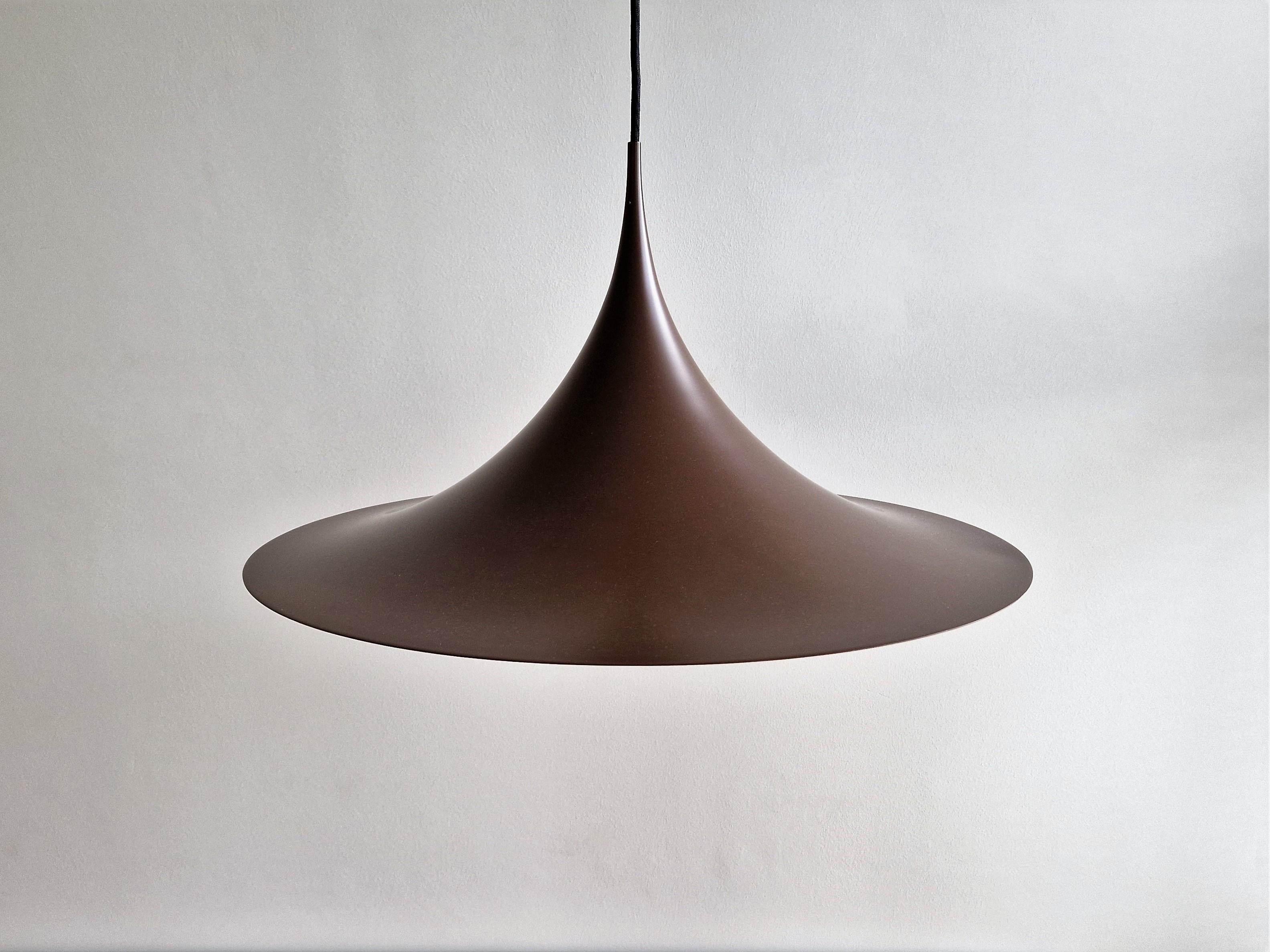 Semi Pendant Lamp in Brown by Claus Bonderup and Torsten Thorup for F&M ...