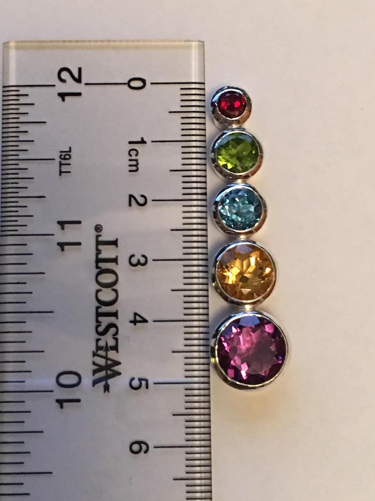 Semi Precious Stones Pendant set In Sterling Silver For Sale at 1stDibs ...