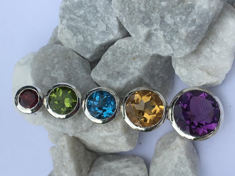 Semi Precious Stones Pendant set In Sterling Silver For Sale at 1stDibs ...