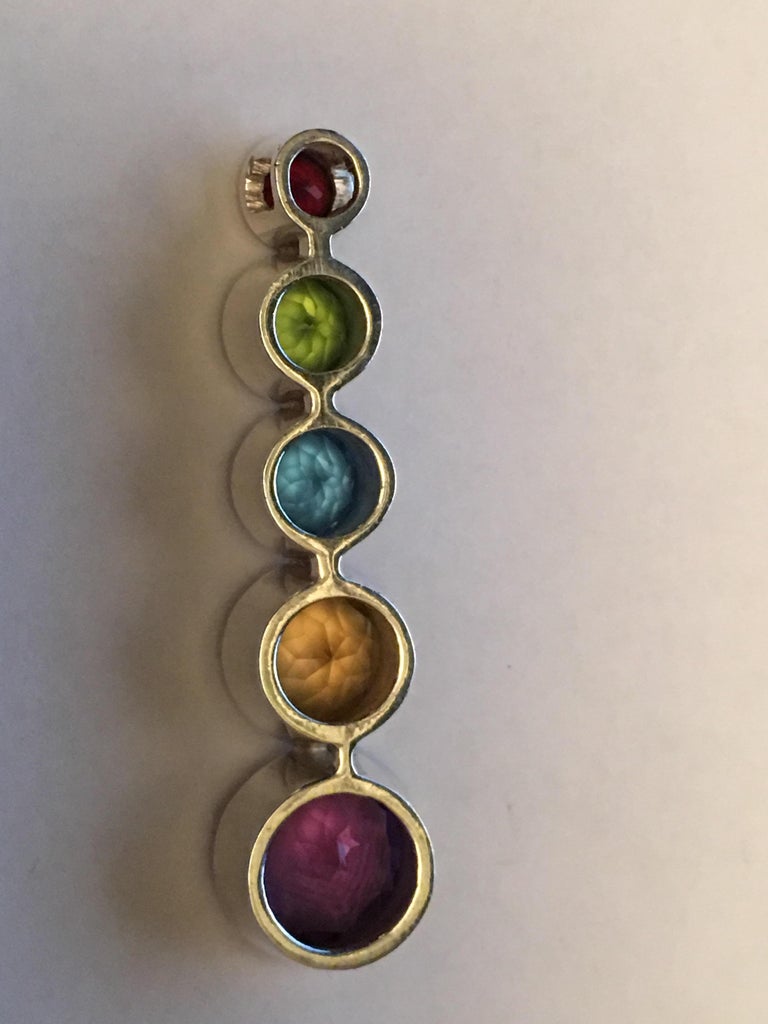 Semi Precious Stones Pendant set In Sterling Silver For Sale at 1stDibs ...