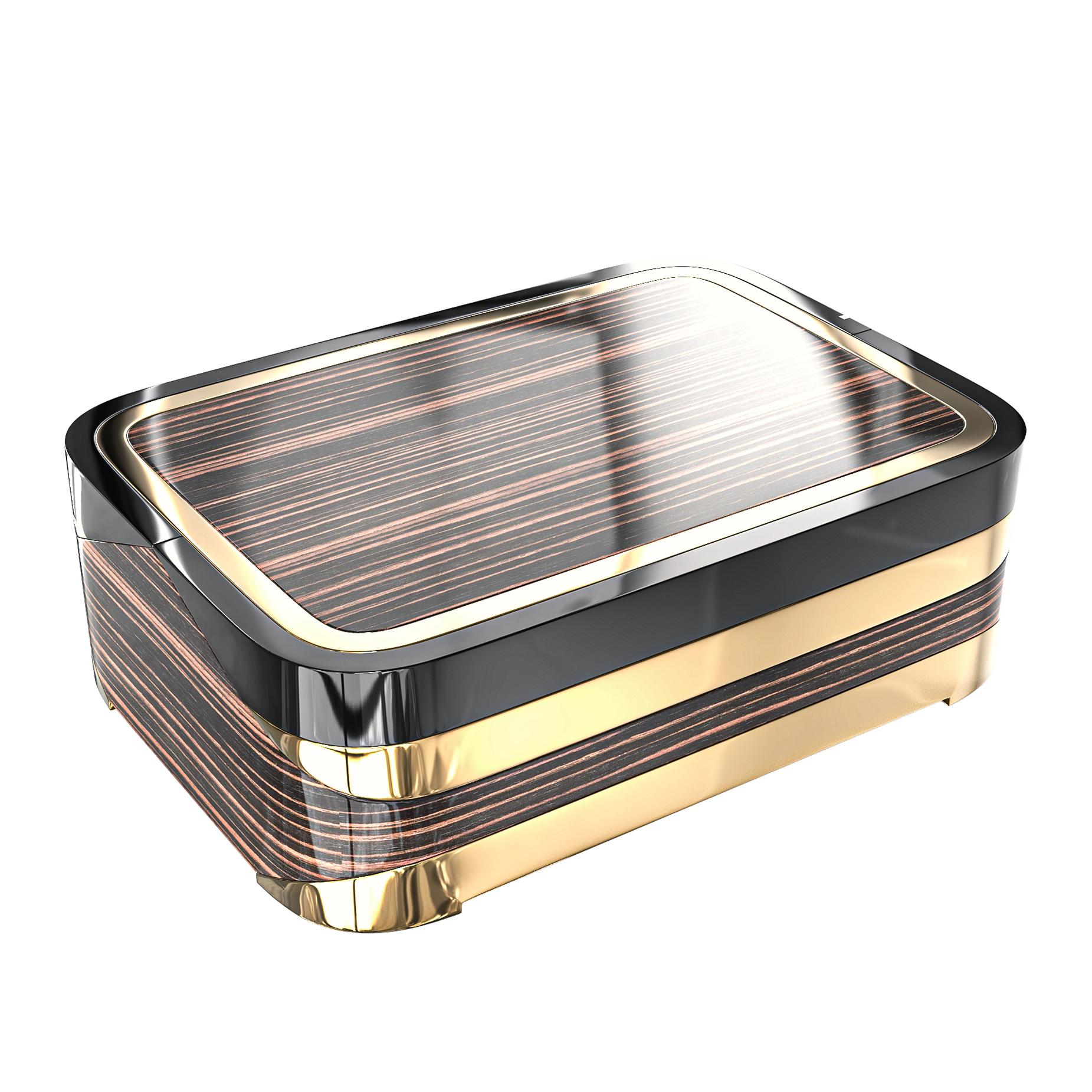"Semiretta" Coffee Table with Bronze, Polished Ebony, Stainless Steel ...