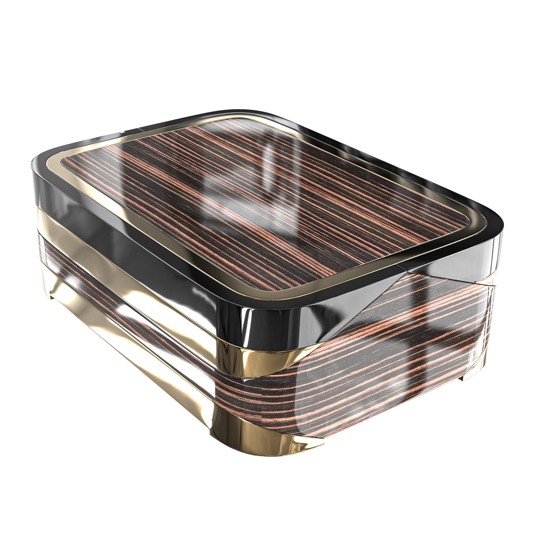 "Semiretta" Coffee Table with Bronze, Polished Ebony, Stainless Steel ...