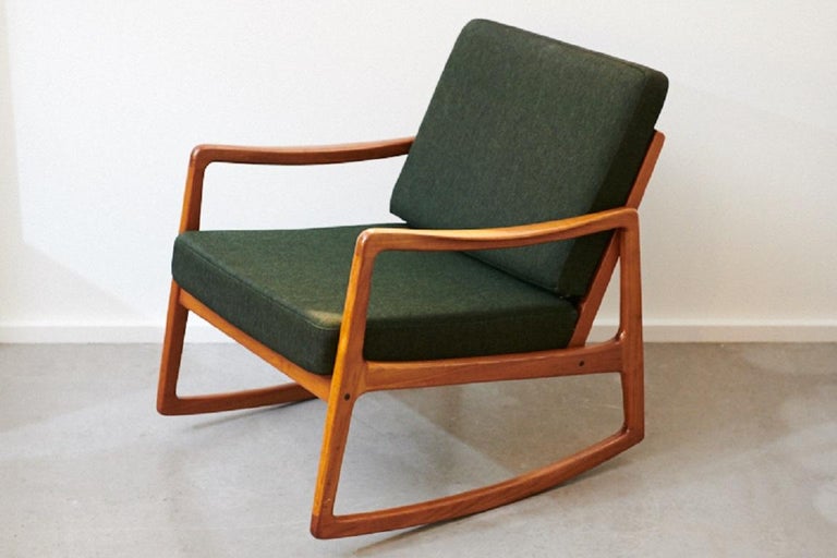 Senator Rocking Chair by Ole Wanscher, 1951, Teak, Anthracite For Sale ...