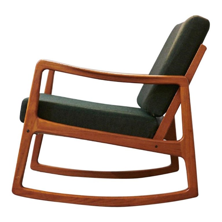 Senator Rocking Chair by Ole Wanscher, 1951, Teak, Anthracite For Sale ...