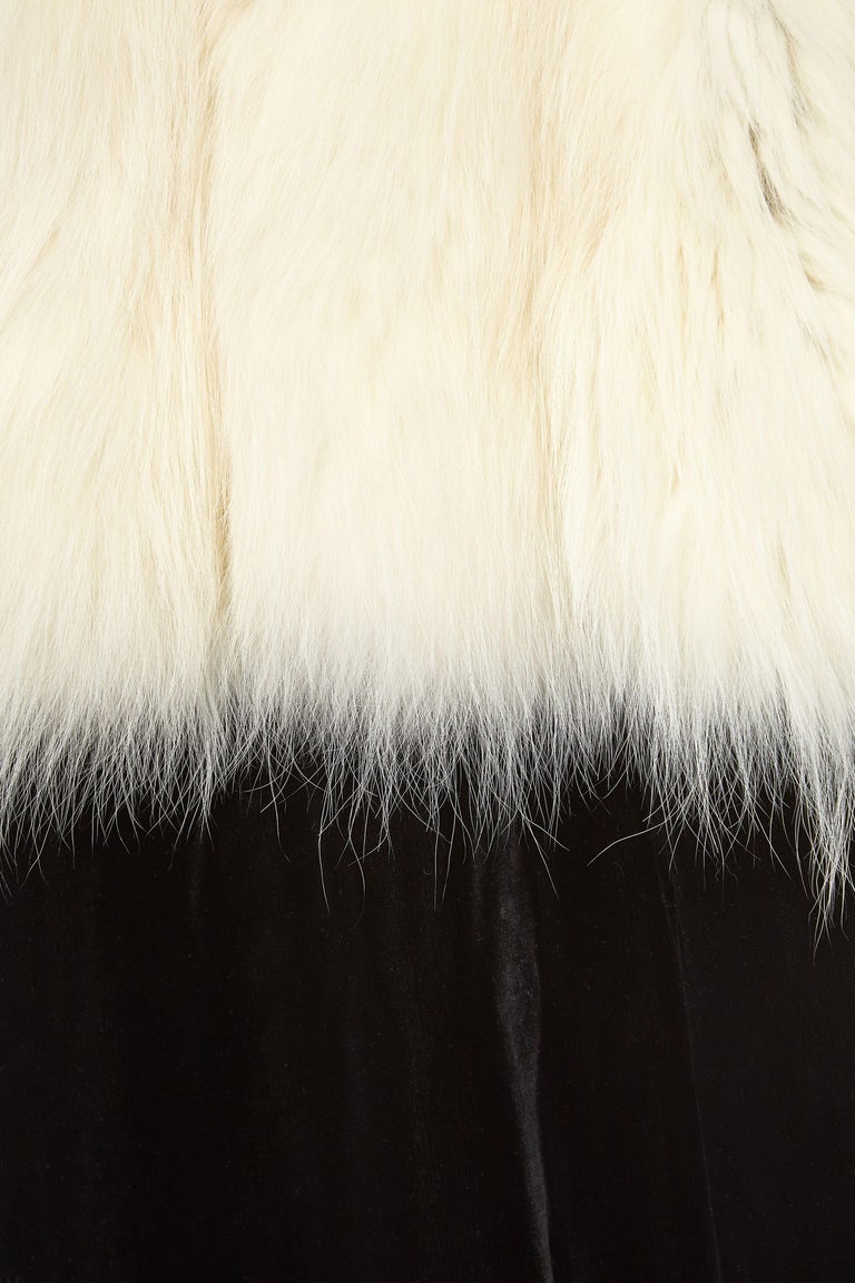 Sensational Albert Hart 1930s White Fox Fur Stole with Velvet and Silk ...