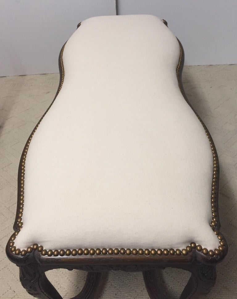 Sensational Curvy Irregular Shaped French Carved Walnut Bench For Sale ...