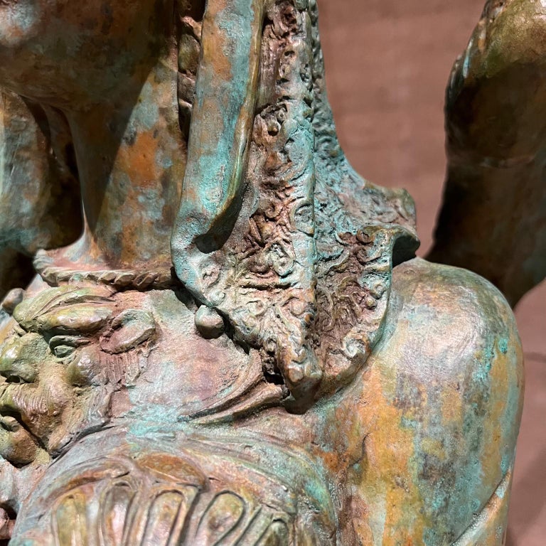 Sensational Greek Sphinx Verdigris Sculpture Female Bronze and Forged ...
