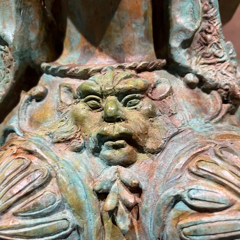 Sensational Greek Sphinx Verdigris Sculpture Female Bronze and Forged ...