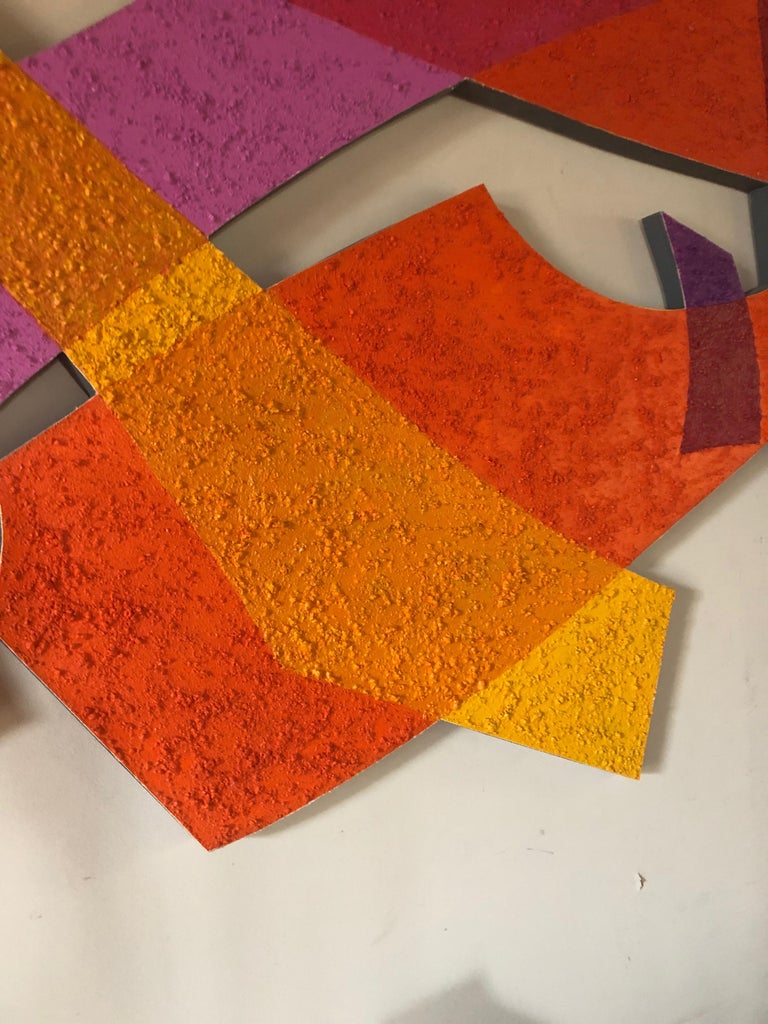 Sensational Large Abstract Cut Out Sculptural Wall Painting For Sale at ...