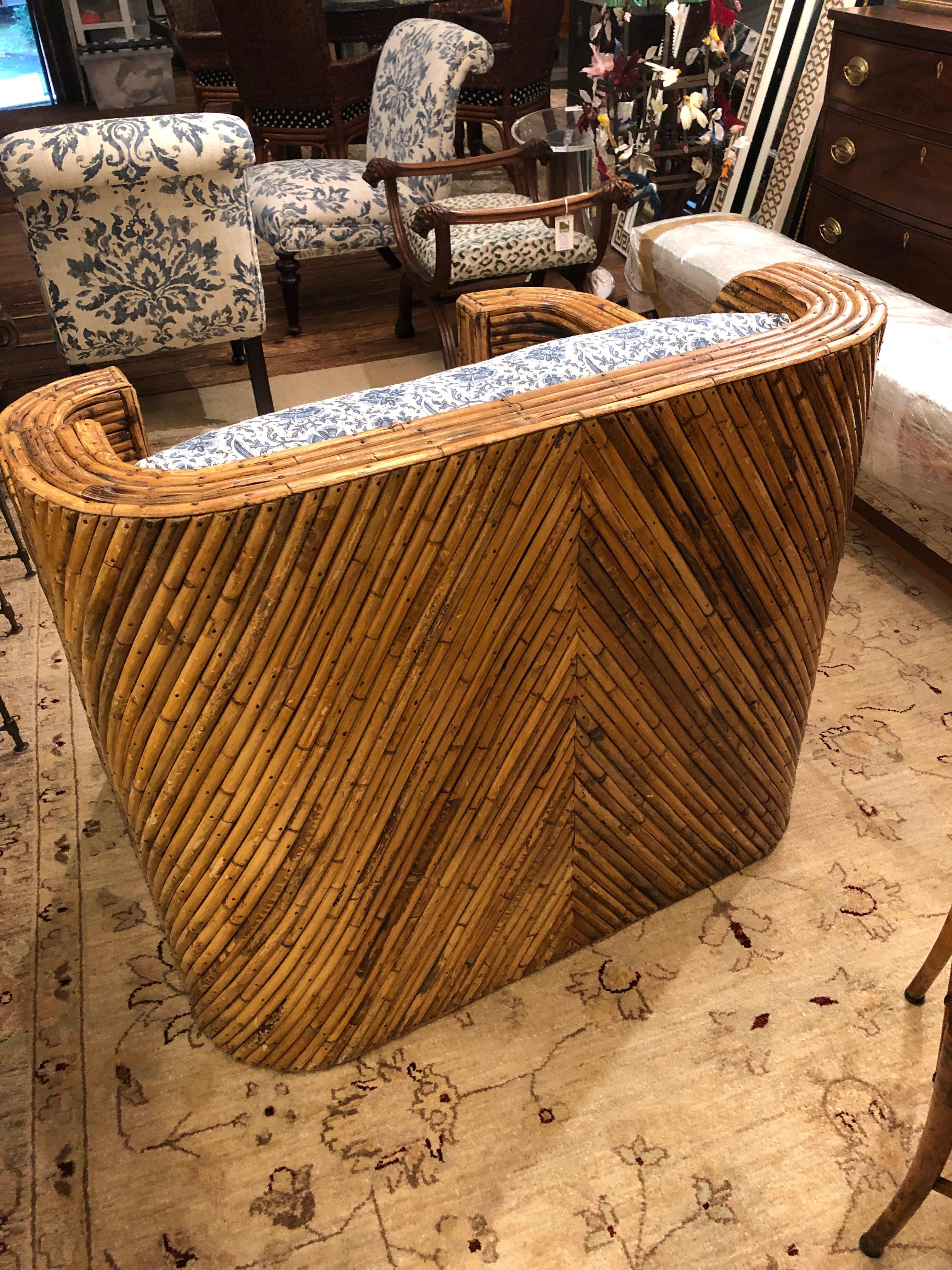 Sensational Large Beautifully Constructed Vintage Split Reed Club Chair ...