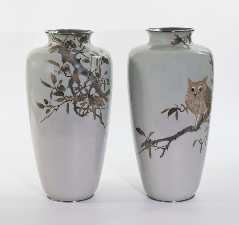Sensational Pair of Japanese Cloisonné Enamel Vases- Ando Company For ...