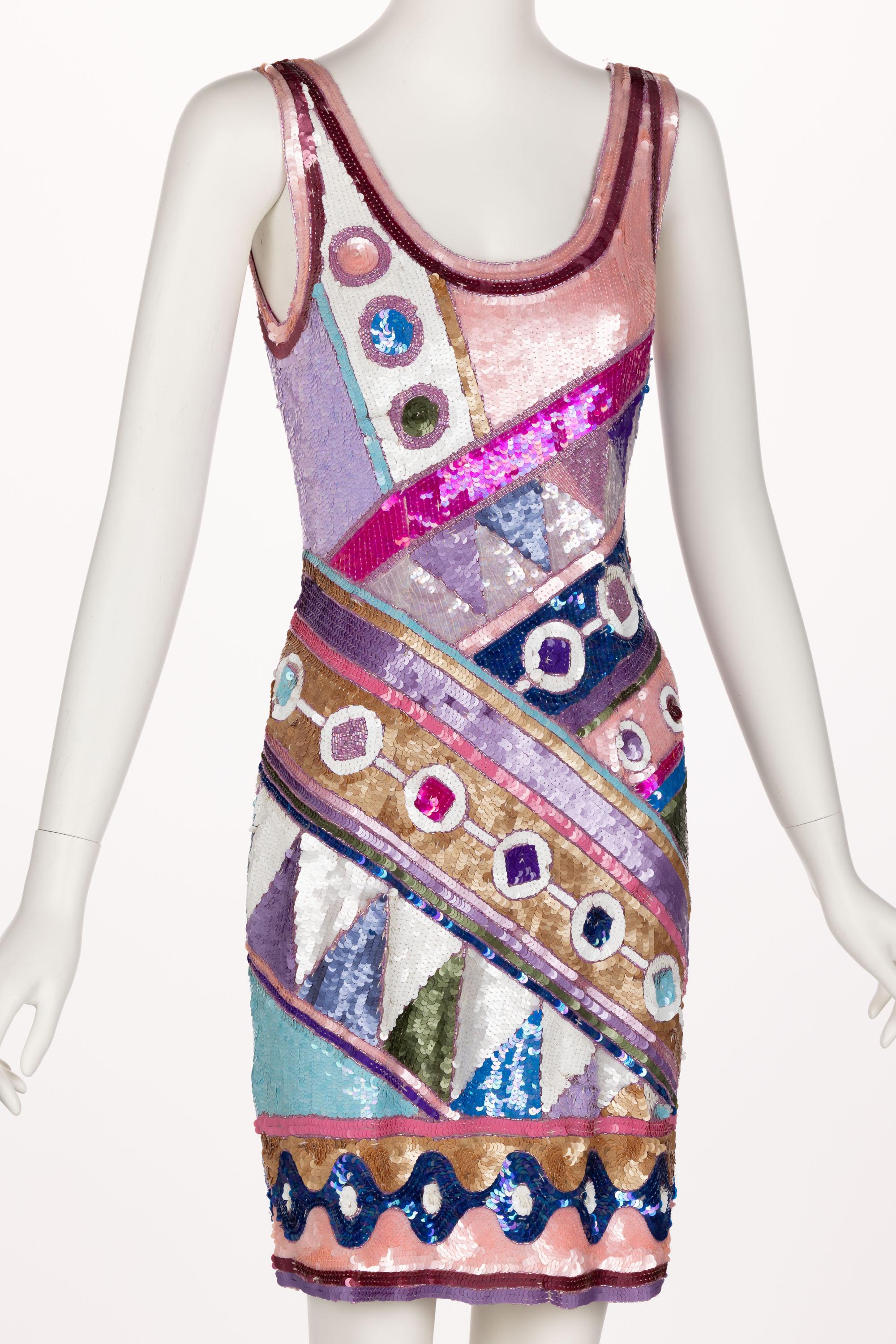 Sensational Vintage Saks Fifth Avenue Sequin Dress, 1990s For Sale at ...