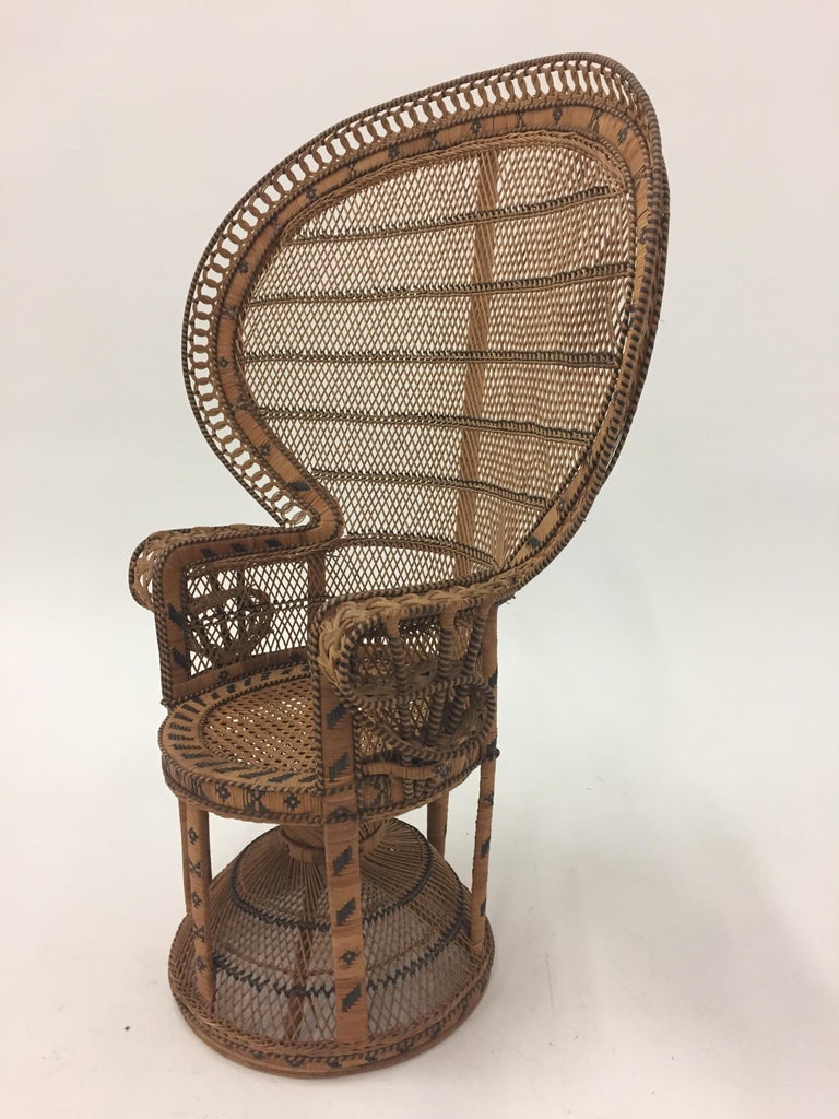 Sensational Woven Rattan Peacock or Balloon Chair at 1stDibs