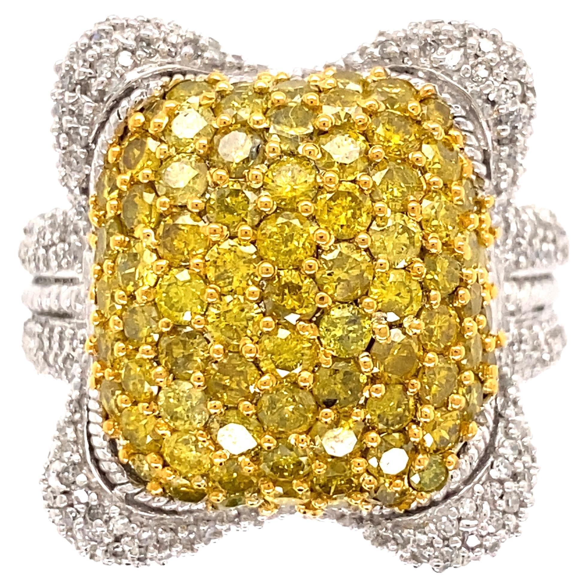 1.25ct Diamond Cluster Ring Vintage 14k Yellow Gold Estate Fine Jewelry ...