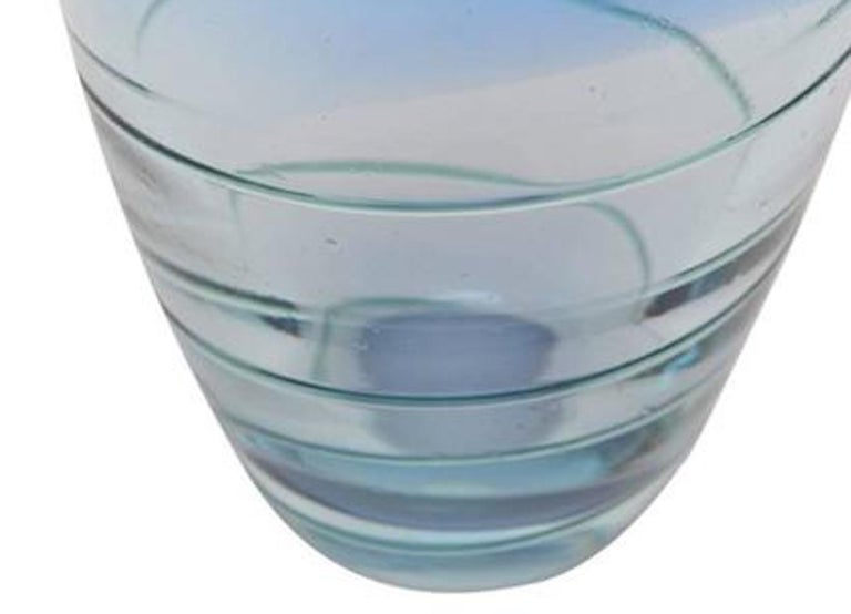 Sensual German Blue Swirl Glass Vase Made By Deru Design For Sale At 1stdibs