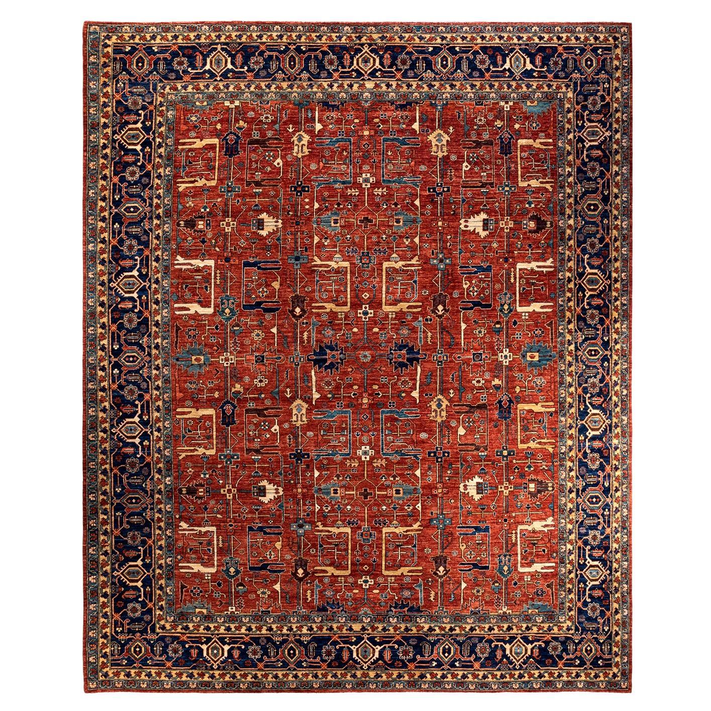 Serapi, One-of-a-kind Hand Knotted Runner Rug, Orange at 1stDibs