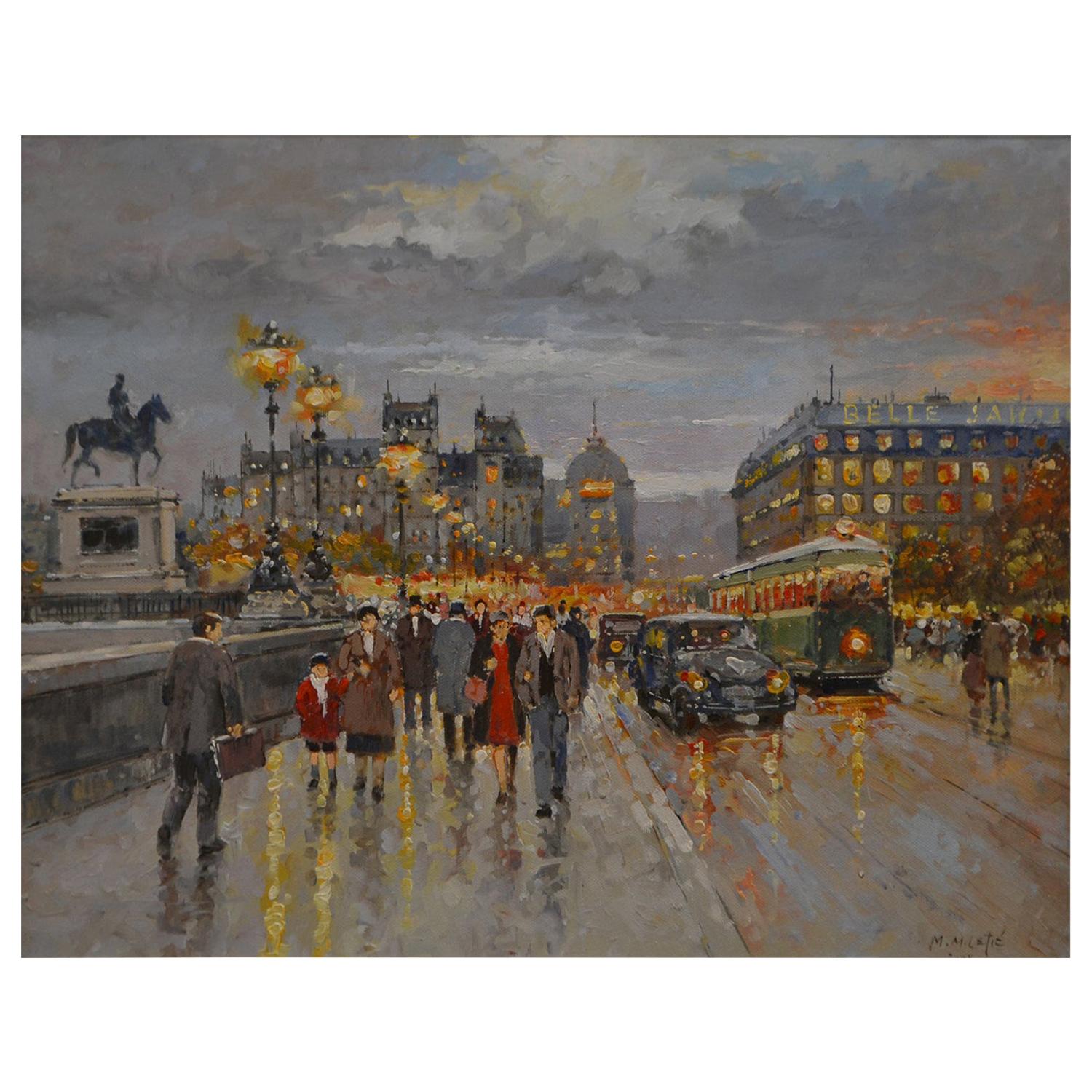 Milan Miletic 'Serbian', Pont Neuf Paris, Oil on Canvas, Dated 2008 For ...