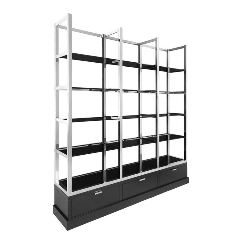 Serena Chrome Bookcase For Sale at 1stDibs