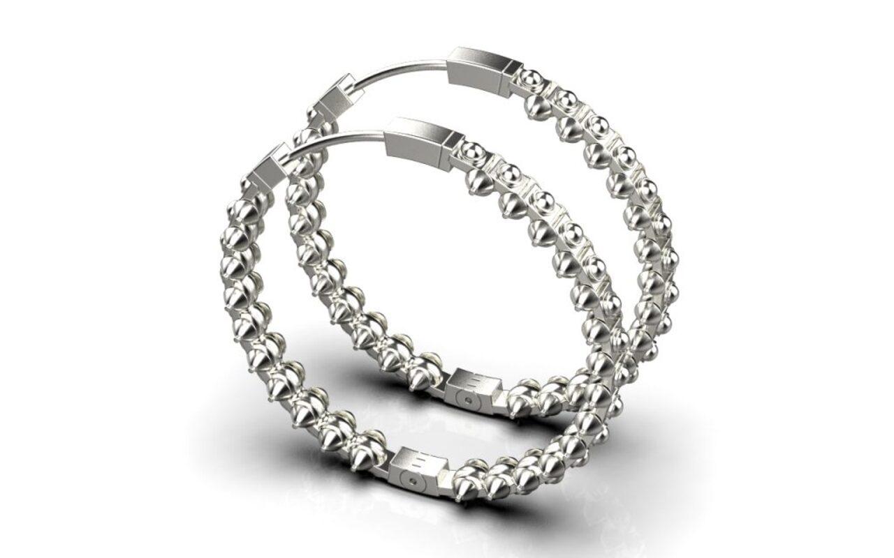 Serendipity Hoop XL Earrings, 18K White Gold For Sale at 1stDibs