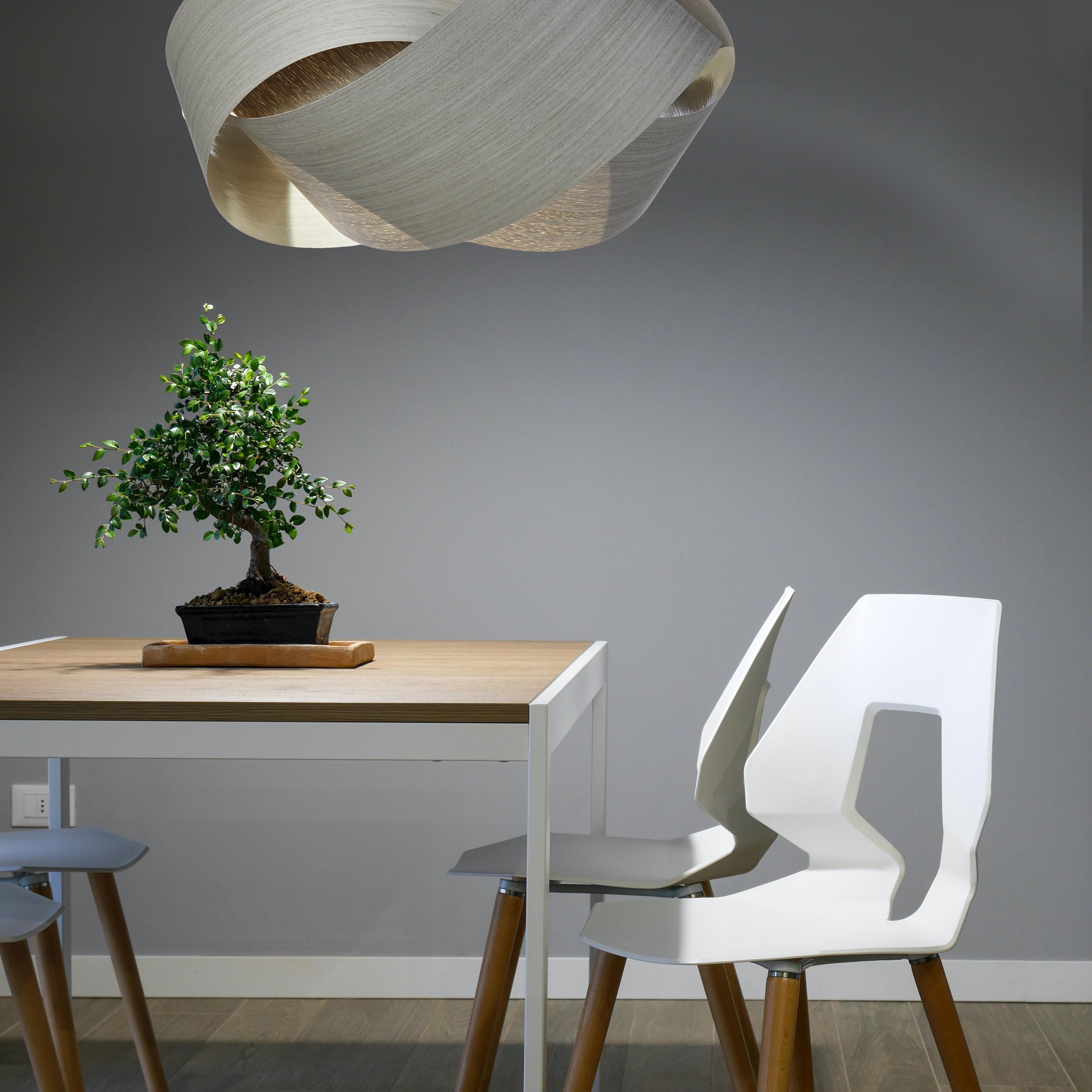 SERENE Mid-Century Modern Gray Tay Wood 32" Chandelier Pendant For Sale ...