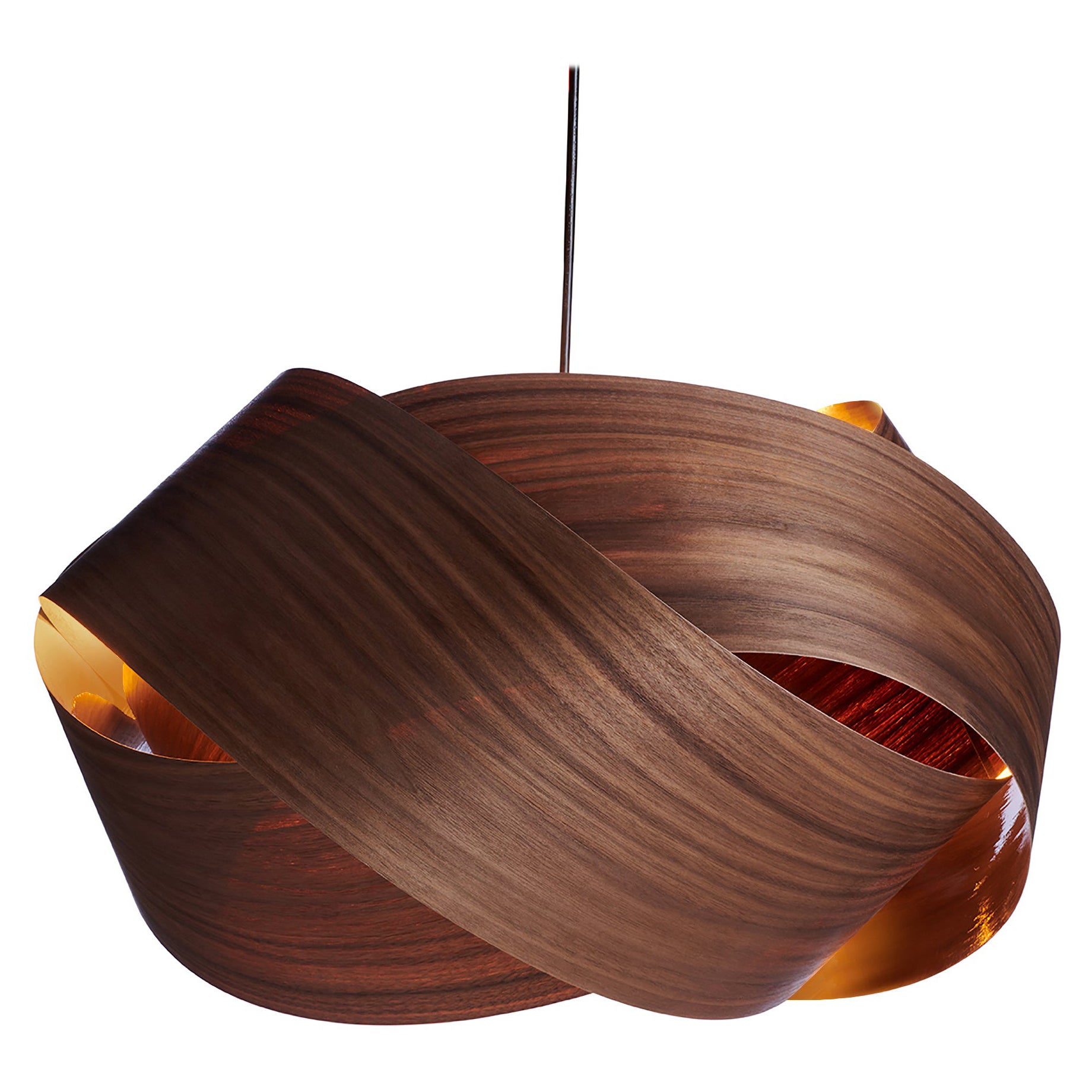 Mid-Century Modern Walnut 32" Chandelier Pendant For Sale at 1stDibs