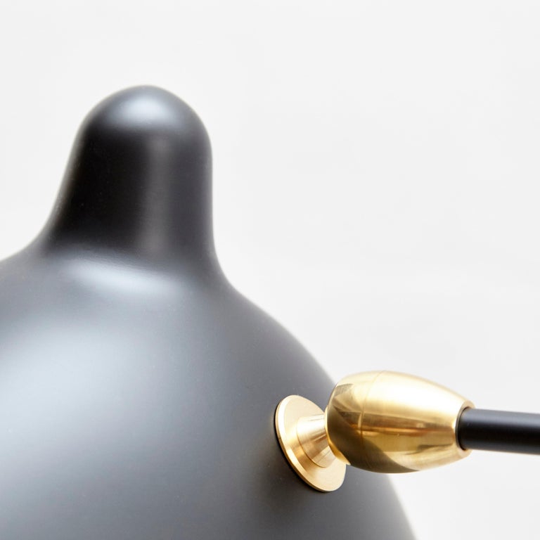 Serge Mouille Mid-Century Modern Black One Rotating Curved Arm Wall ...