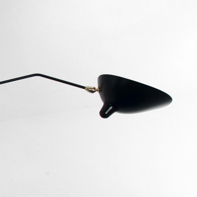 Serge Mouille Mid-Century Modern Black Three Rotating Arms Ceiling Lamp ...