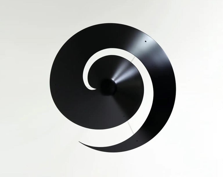 Serge Mouille Snail Ceiling Lamp - Medium In Black For Sale at 1stDibs