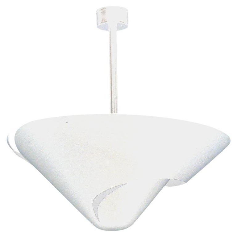 Serge Mouille Snail Ceiling Lamp, Medium in White For Sale at 1stDibs