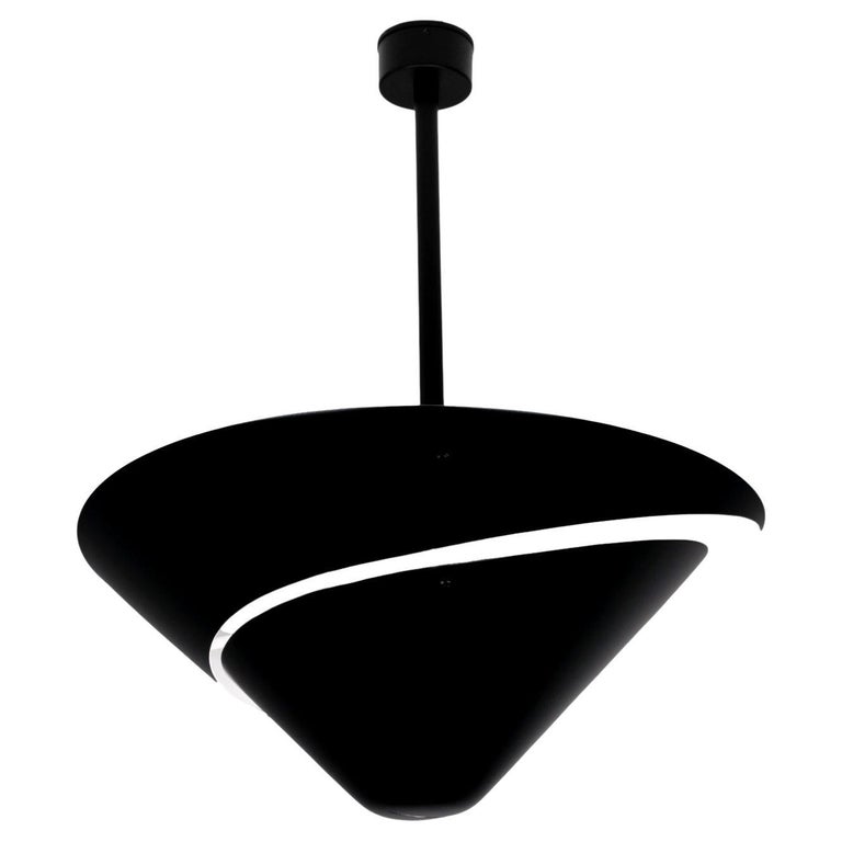 Serge Mouille Snail Ceiling Lamp, Small in Black For Sale at 1stDibs
