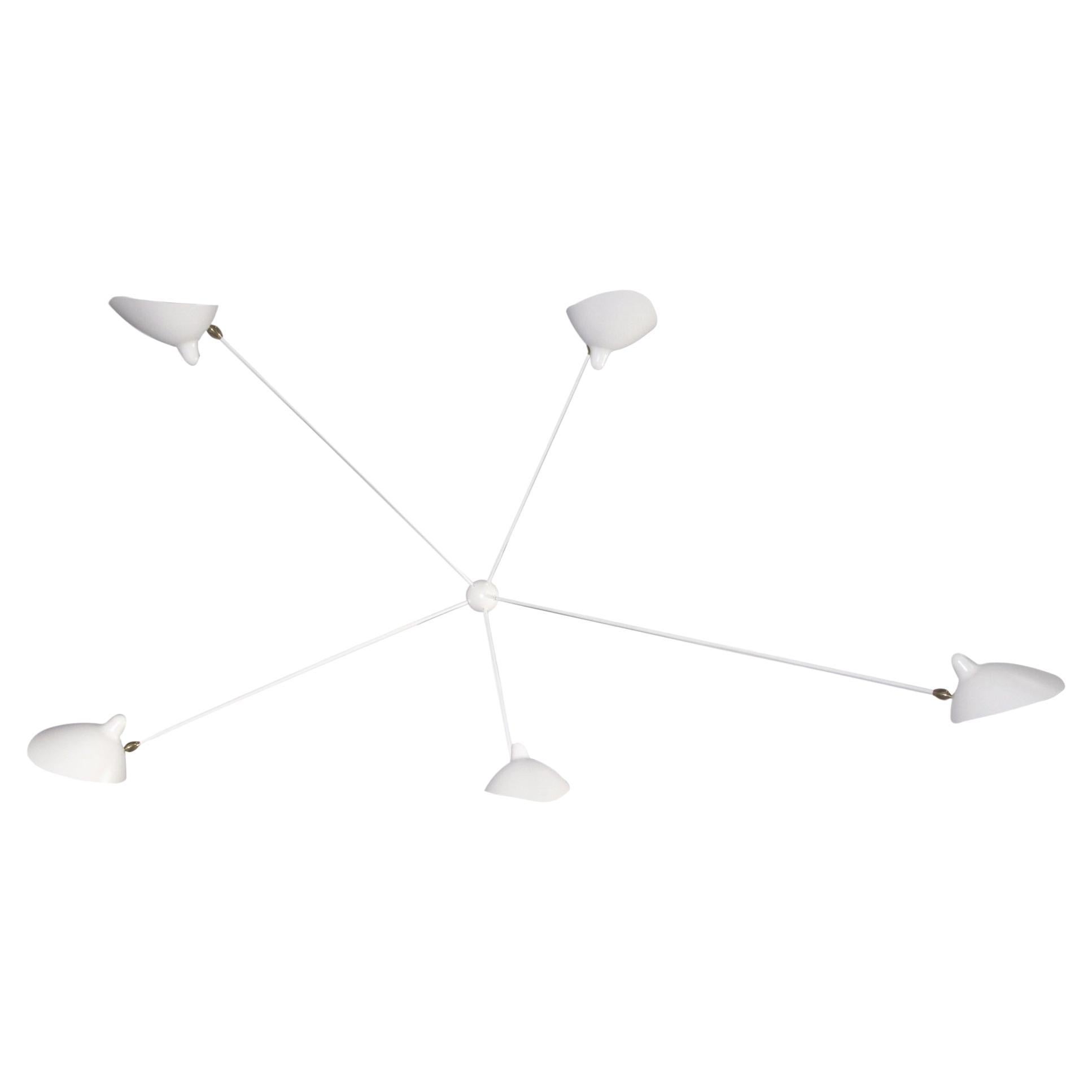 Serge Mouille Spider Five Broken Arms Ceiling Lamp For Sale at 1stDibs