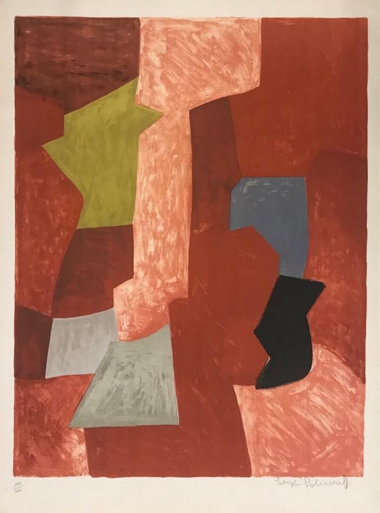 Serge Poliakoff - Composition red, yellow and blue N°13 For Sale at 1stDibs